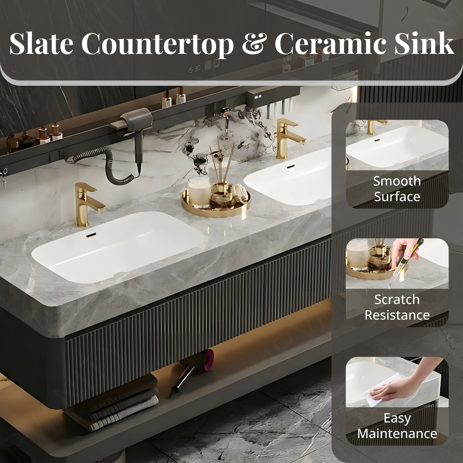 Large Size - Bathroom Vanity Sets - UpVanity