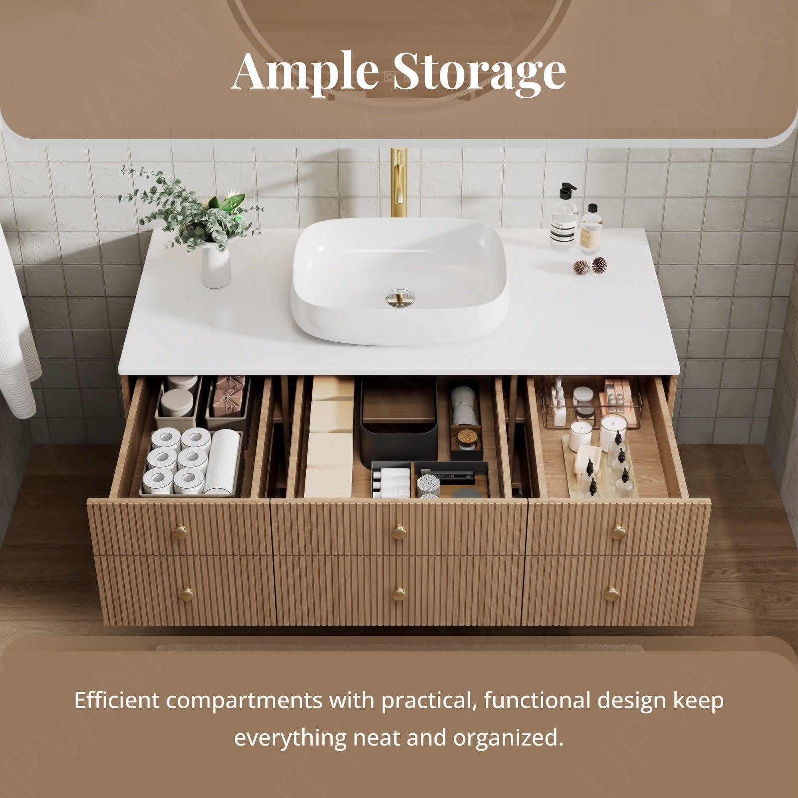 Brown Color - Bathroom Vanity Sets - UpVanity